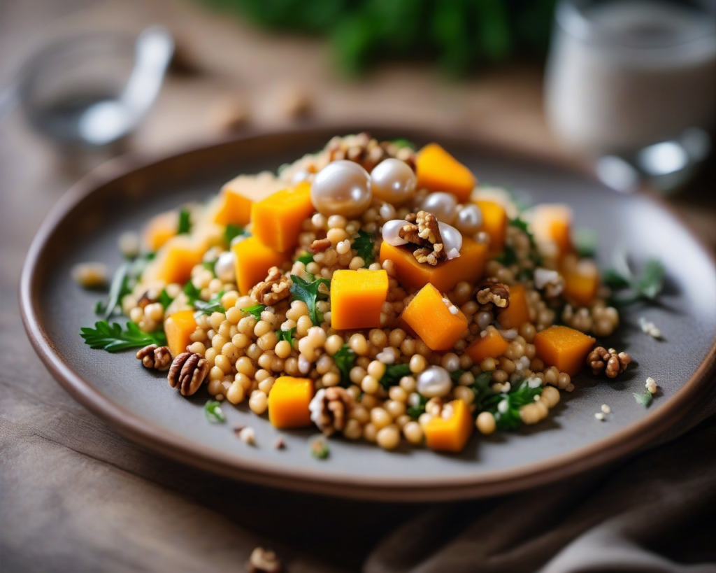 Salade Tiède de Couscous Perlé à la Courge et aux Noix - Cuisine Generation