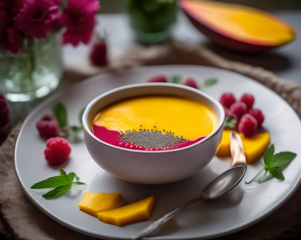 Mango and Chia Velouté, Raspberry Soup with Chili - Cuisine Generation