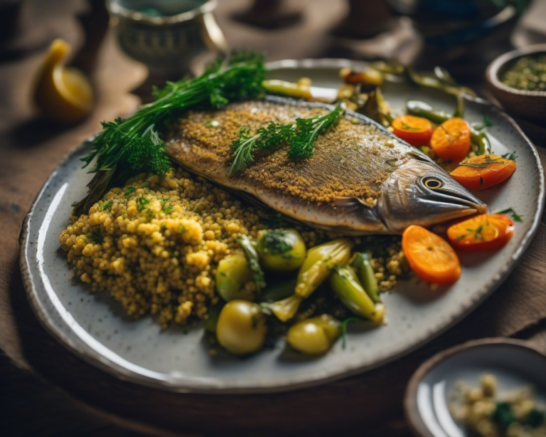 Senegalese Style Roasted Fish with Herbed Millet and Spring Vegetables ...