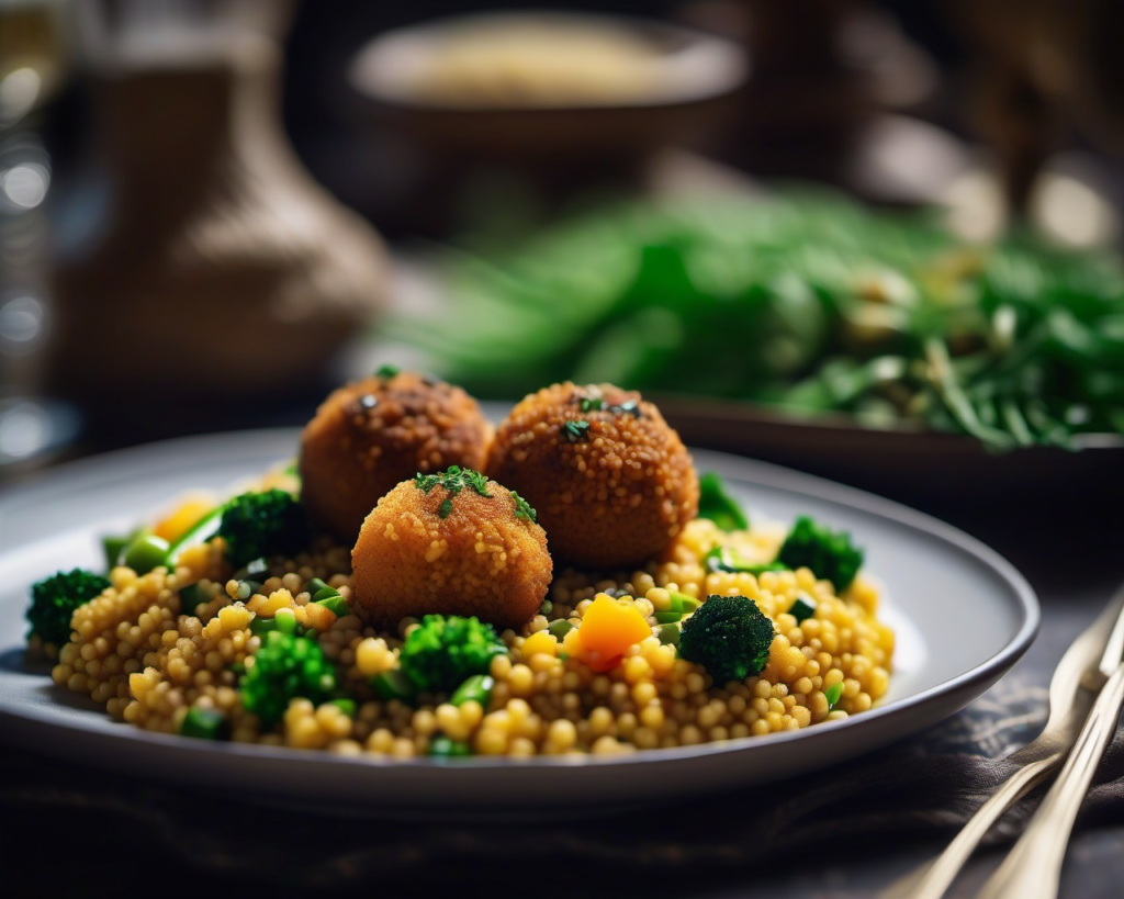 Royal Couscous with Spring Vegetables and Lentil Balls - Cuisine Generation