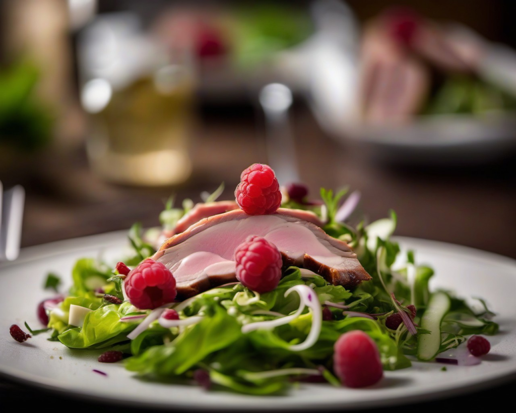 Pork in Spring Salad, Raspberry Mayonnaise - Cuisine Generation