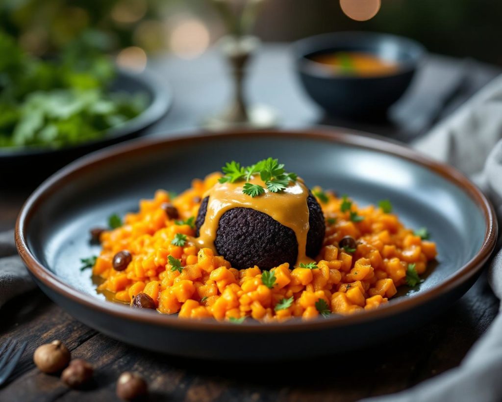 Black Rice Arancini with Pumpkin, Chestnuts, and Ginger-Coriander Sauce ...