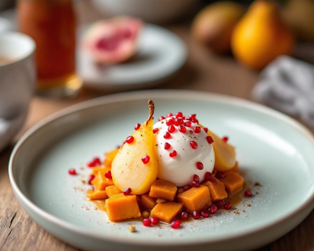 Trío Mágico: Nashis Confitados, Batata Caramelizada & Mousse de Yogur ...