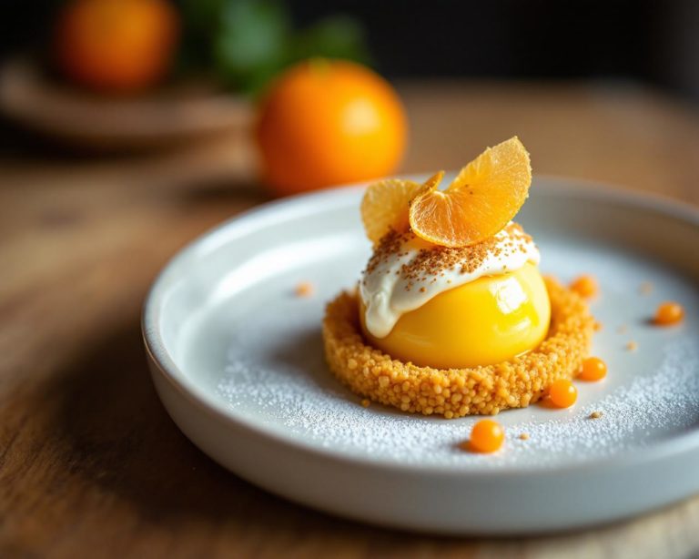 Tamarind-Clementine Delight, Puffed Millet Crumble & Curd Mousse ...